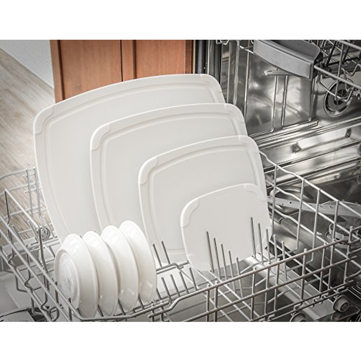 Epicurean Cutting Board with Removable Silicone Corners, 11.5" by 9", White