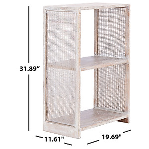 SAFAVIEH PAT4011C Outdoor Kylie White Rattan Bistro Table