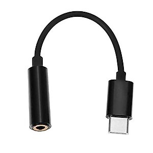 MOHALIKO Headphone Adapter 3.5 mm, USB Type C to 3.5mm Female Headphone, Portable 3.5mm to Type-C Adapter Audio Jack Cable Converter for All Kinds of Music Equipment Black