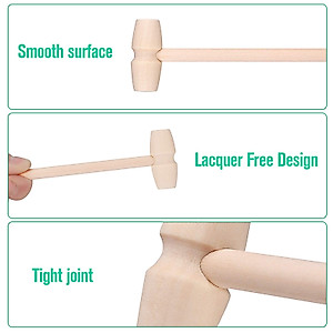 30 Pcs Wooden Hammers for Chocolate Handmade Wooden Crab Mallets Smashable Heart Chocolate Smooth Finished Hammers Educational Pounding Tool Breakable Easter Eggs Tool (30 Pcs Wood Hammer)