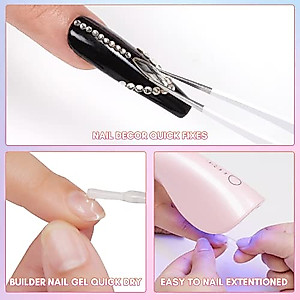 Makartt Mini UV LED Nail Lamp, Rechargeable Portable Light for Rhinestone Glue, Flash Curing Gel Polish Dryer with 2 Timers, Manicure Lamp for Nail Art