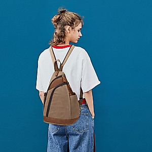 KL928 Canvas Sling Bag - Crossbody Backpack Shoulder Daypack Rucksack for Men Women Outdoor Cycling Hiking Travel