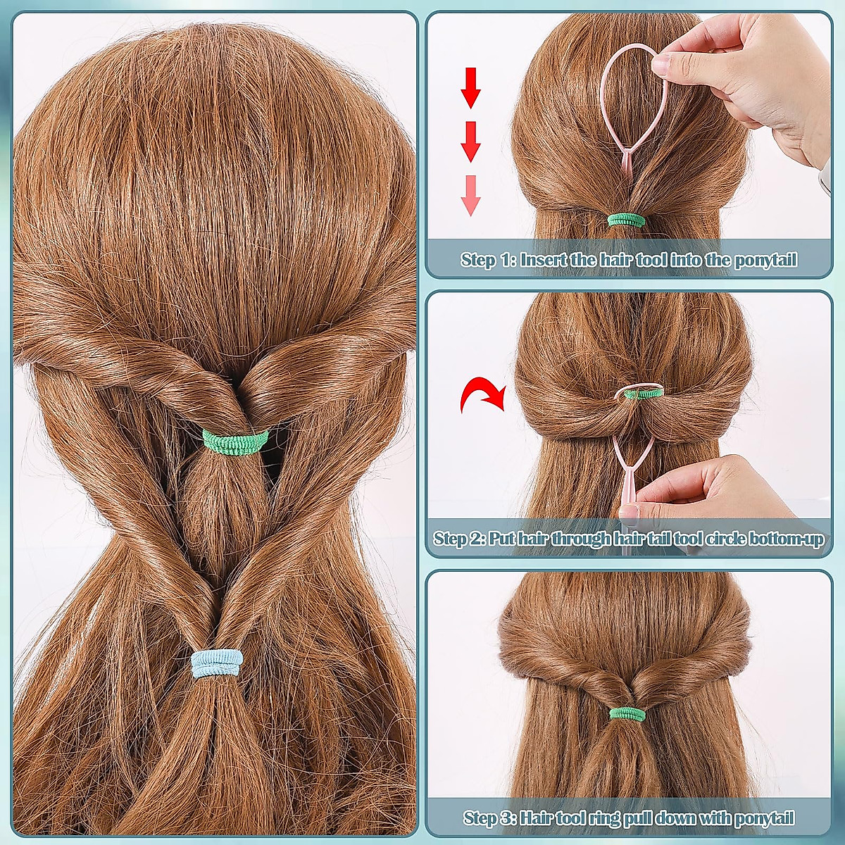 28 Colors Baby Hair Ties, 313Pcs Toddler Hair Ties with 5 Hair Styling Tools Ponytail Holders Hair Ties with Organizer Box for Kids Girls