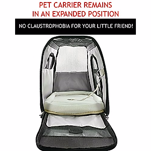 Ess and Craft Pet Carrier Airline Approved | Side Loading Travel Bag with Sturdy Bottom & Fleece Cushion | Ventilated Pouch with Top Handle, Shoulder Strap & Zipper Locks | for Dogs, Cats & Others