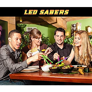 LIGHTSABER CHOPSTICKS LIGHT UP STAR WARS LED Glowing Light Saber Chop Sticks REUSABLE Sushi Lightup Sabers-Removable Handle Dishwasher Safe-Premium GIFT BOX & CARRY CASE Included-8 COLOR MODES-4 PAIRS