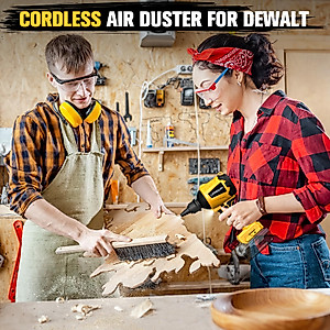 LIVOWALNY Cordless Dewalt 20V Battery Dust Blower, Handheld Blower Sawdust Cleaner 447 MPH/39 CFM for Garages, Sawmill Rooms, Workshops, Home Improvement (No Battery)