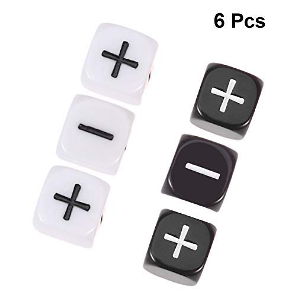 Toyvian Teacher Dice Set Math Operation Calculation Dice Minus Sign Plus Sign Dice Toys for Kids Classroom Teaching Supplies Bar Game Prop 6pcs
