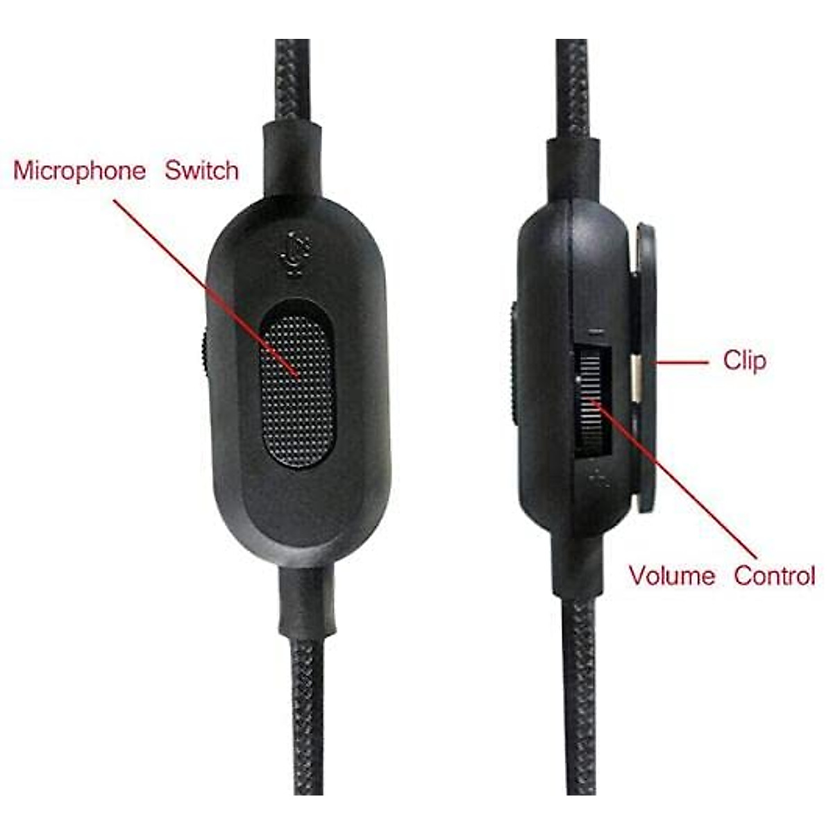 AFYMY Headphone Cable/Volume Control Cord w/Mute Function for Logitech G233 G433 GPRO GPRO X/HyperX Cloud Alpha/Cloud Mix/PS4/Xbox ONE/Nintendo Switch