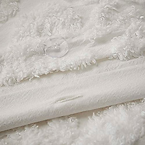 Madison Park Tufted Chenille 100% Cotton Duvet- Modern Luxe All Season Comforter Cover Bed Set with Matching Shams, King/Cal King(104"x92"), Damask Off White 3 Piece