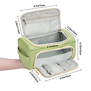 LABUK Large Pencil Case, Big Capacity Pencil Bag with 3 Compartments, for School Teen Girl Boy Men Women,Green