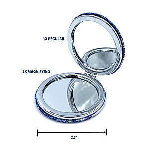 Aeisage Pocket Mirror for Women Small Travel Mirror Magnifying Van Gogh Irises Flower Purse Mirror Compact Unique Gift for Artistic Mom Diameter 2.75 x 0.4 Thickness