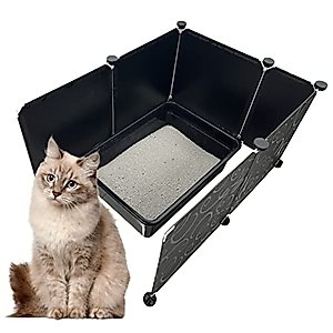 Cat Litter Box Enclosure Splash Guard Extra Large 27×20 inch|Easy Clean Frosted Cat Litter Pan Pee Privacy Shields cat Litter Box are NOT Included