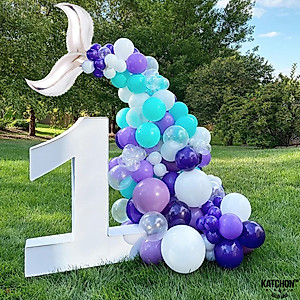 KatchOn, Silver Mermaid Tail Balloon - 25 Inch, Pack of 6 | Silver Mermaid Balloons for Mermaid Balloon Garland | Silver Foil Curve Balloon | Mermaid Tail Foil Balloon for Mermaid Birthday Decorations