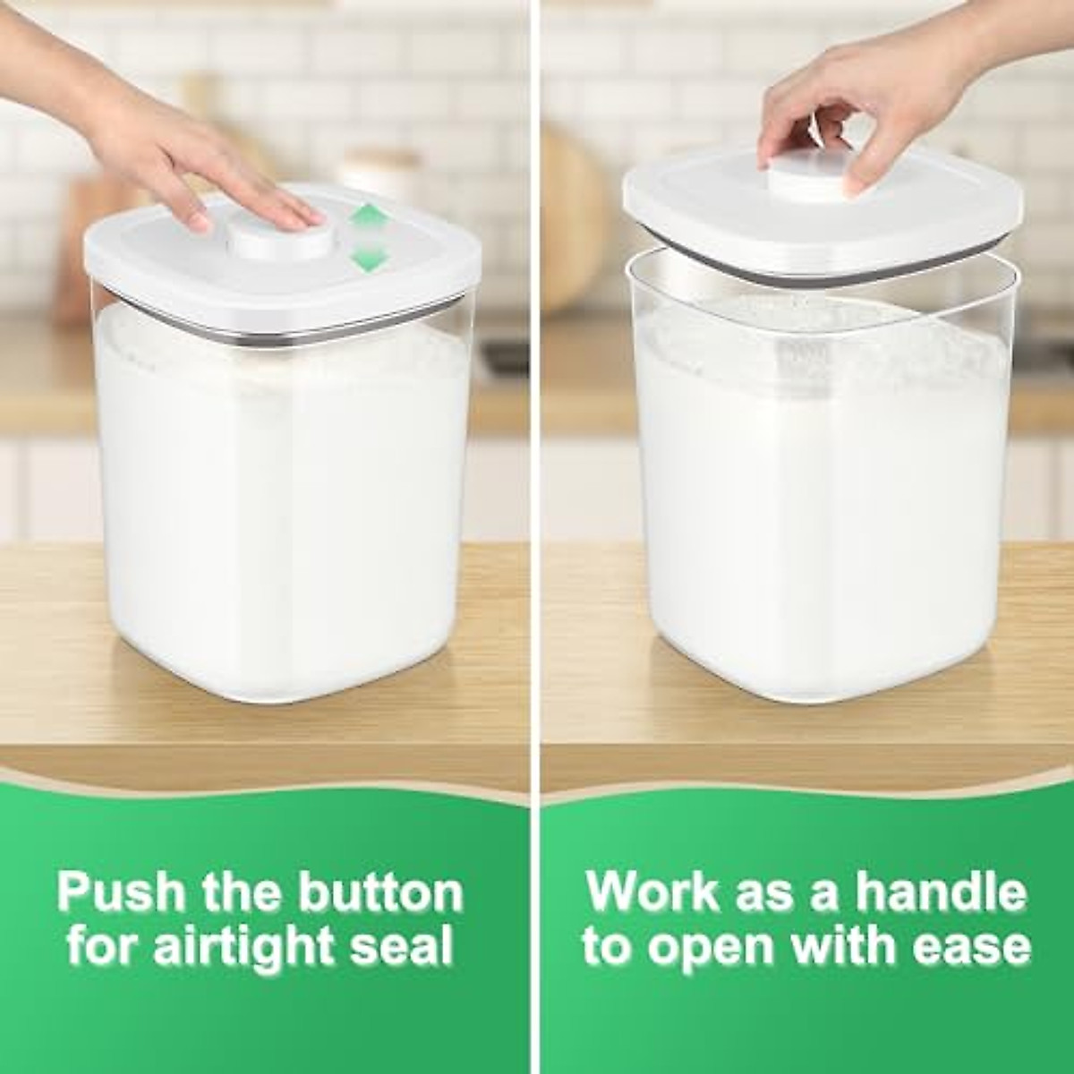 TBMax Large Flour Storage Container, 23 Lbs -25 Lbs Rice Container with Pop Up Lid & Measuring Scoop for Flour, Cereal, Dry Food Storage and Kitchen Pantry Organization