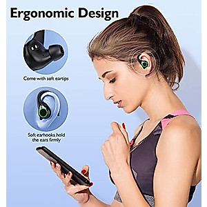 Wireless Earbuds Bluetooth 5.2 Wireless Sports Bluetooth Earphones in Over Ear Headphones with Earhooks Built-in Mic Headset for iPhone 14 Pro Max Android Running Outdoor Workout Sports