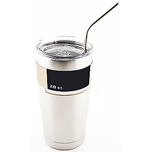 4 Bend Stainless Steel Straws Extra LONG fits 30 oz & 20 oz Yeti Tumbler Rambler Cups - CocoStraw Brand Drinking Straw (4 Bend Straws)