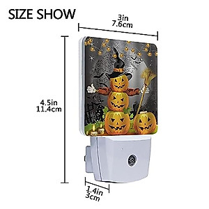 JSTEL Halloween Pumpkin Night Light Plug in Wall Decorative,Halloween Nightlights with Auto Dusk to Dawn Sensor, Halloween Night Lights Plug into Wall with Light Sensor
