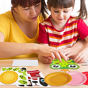 V-Opitos Arts and Crafts Kits for Kids, 12 Pack Simple Animal Paper Plate Crafts for Toddler Age of 2, 3, 4, 5 Years Old, Fun Preschool Classroom Activity Project for Boy & Girl