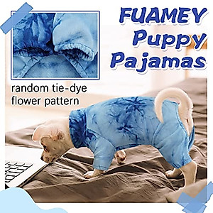 FUAMEY Dog Pajamas,Tie Dye Puppy Turtleneck Sweater,Dog Clothes for Small Dogs Girl Boy,Dog Outfits Sweatshirt for Medium Dogs,Sphynx Hairless Cat Onesies Shirts,Doggie Jumpsuit,Frenchie Jammies
