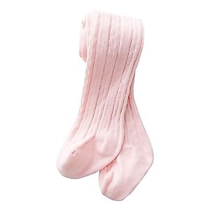 AwarFy Toddler Kids Baby Girls Cotton Solid Warm Leggings Pantyhose Stretchy Basic Full Length Pants Formal (E-Pink, 2-4 Years)