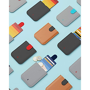 Allocacoc Slim wallet, DesignNest DAX wallet, Cascading pull-tab wallet, Hold upto 6 cards, small wallet, Card holder, Purse (Brown, Leather)