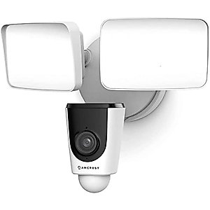 Amcrest Floodlight Camera, Smart Home 1080P Security Outdoor Camera Wireless WiFi with Flood Light, Built-in Siren Alarm, 114° View, IP65 Waterproof, MicroSD & Cloud Storage, ASH26-W