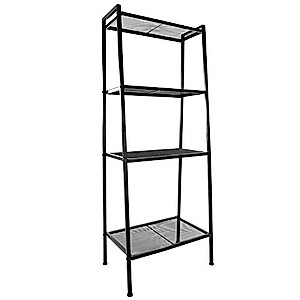 Ynredee Widen 4 Tiers Bookshelf,Ladder Shelf for Plant Flower Stand, Multipurpose Organizer Rack for Home, Office, Living Room (Black)