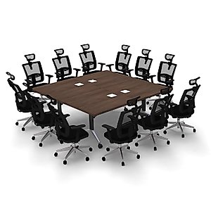 12 Person Conference Tables Meeting Seminar Fold Up Model 6732 2pc Color Java X-Thick Tops, Luxury Chrome Base & Casters, Ready to Use. (Tables, Power Bars Included, Seating NOT Included)