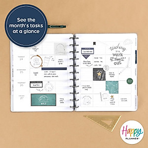 Happy Planner Disc-Bound School Planner and Calendar, 12-Month Daily, Weekly, and Monthly July 2023–June 2024 Planner, Vertical Layout, Mail Call Theme, Big Size, 8 1/2 Inches by 11 Inches