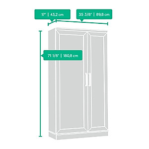 Sauder HomePlus Storage Pantry cabinets, L: 35.35" x W: 17.01" x H: 71.18", Sienna Oak