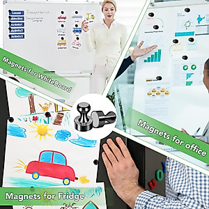 20 Pack Refrigerator Magnets Black Strong Whiteboard Magnets Small Magnets for Kitchen School Office