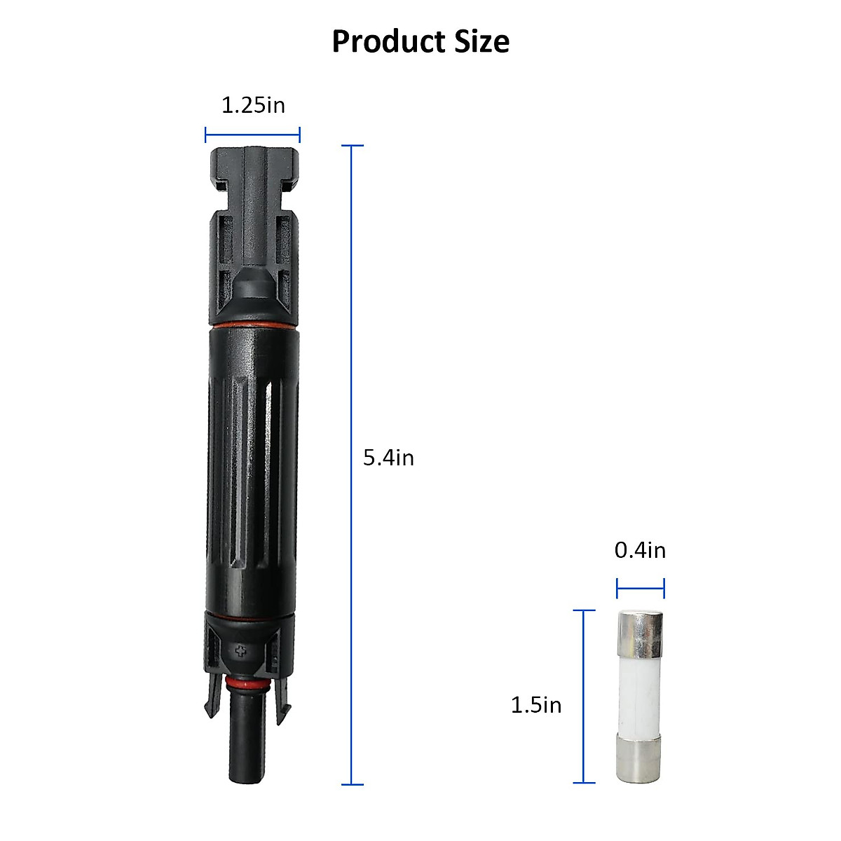 15A Solar Fuse Holder Inline, 5PCS Waterproof Solar Fuse Connector for Solar Panel and Solar Controller, Solar Surge Protection Device with Male and Female Connector