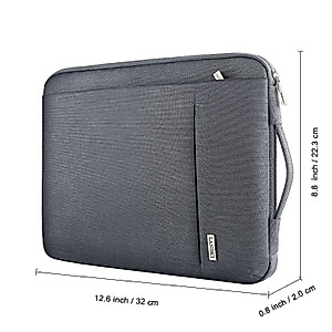 LANDICI 360° Protective Laptop Sleeve 11.6 Inch for Surface Pro 7 8 9/Laptop Go 2 3, MacBook Air 11, Small Computer Bag Carrying Case for 11-12 Inch Chromebook, Slim, Shockproof, Waterproof, Grey