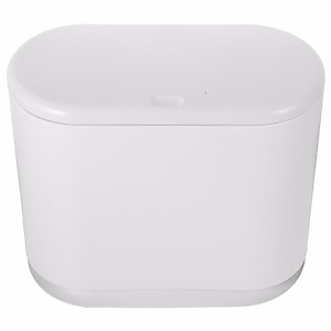 Homoyoyo Trash Can Garbage Can Bedroom Waste Bucket Garbage Bucket Rubbish Storage Can Trash Bin Slim Waste Bin Rubbish Can Garbage Storage Can Container White Office Household Plastic