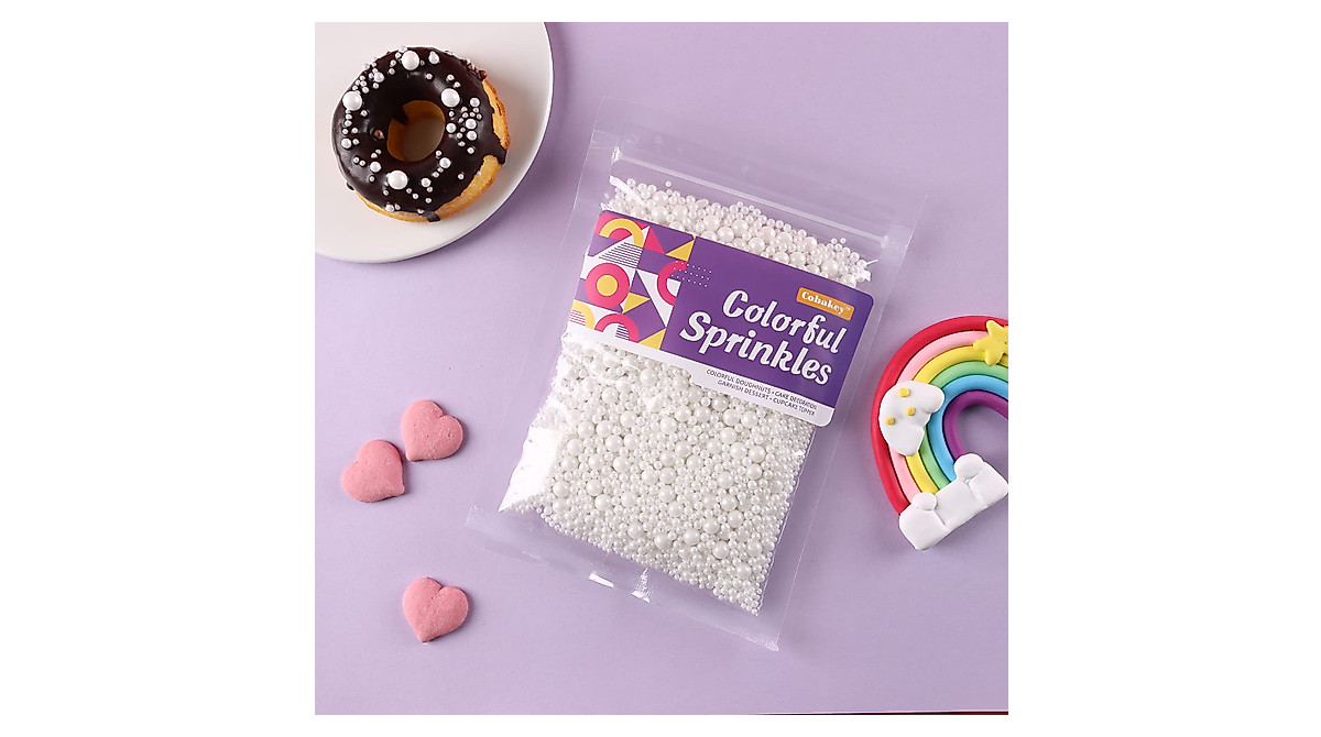 Edible White Pearl Sprinkles - Perfect for Cake Decorating