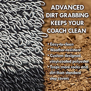 ShadePro RV Step Cover - Single (Black) - Adjustable Wrap Around Stair Rug Covers for RVs, Campers, and Trailers - 24 Inches - Trim to The Perfect Size - Fits Straight or Curved RV Steps