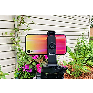 DaVoice Tripod Phone Mount Adapter, 360 Rotating Holder, Compatible with iPhone Smartphone Camera Stand, Universal Cell Phone Attachment Clip Clamp