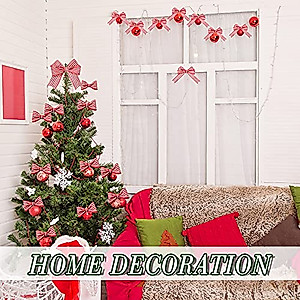 22 Yards Christmas Stripe Wired Edge Ribbon 1.5/2.5 Inch Craft Striped Ribbon Striped Fabric Ribbon for Bow Home Decor Wrapping Christmas Holiday DIY Party (Red and White Stripes)