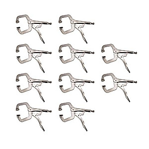 HFS (R) 11-Inch Swivel Pad Locking C-Clamp Locking Pliers (10 pcs)