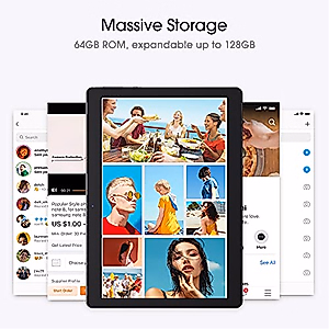 Dragon Touch Notepad K10 Tablet with 64GB Storage, Android 10 inch Tablet, Quad Core Processor, Micro HDMI, IPS HD Display, GPS, 1.3Ghz WiFi