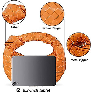 HDHTB Woven Handbag for Women Soft PU Leather Knoted Woven Shoulder Bag Fashion Designer Ladies Hobo Bag (green)