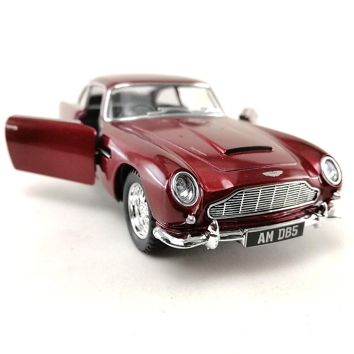 Sport Racing Classic Model Car Die-Cast 1:38 1963 Aston Martin DB5 Red Color Toy Collection Pull Back Open Door Hobby Collectible , unisex