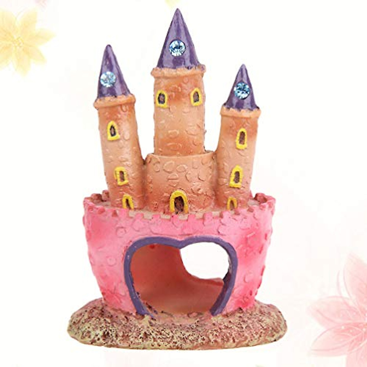 POPETPOP Aquarium Decorations Heart Castle - Fish Tank Decorations Cichlids Fish Hideout House Cute Castle for Girls Gift Toy Pink
