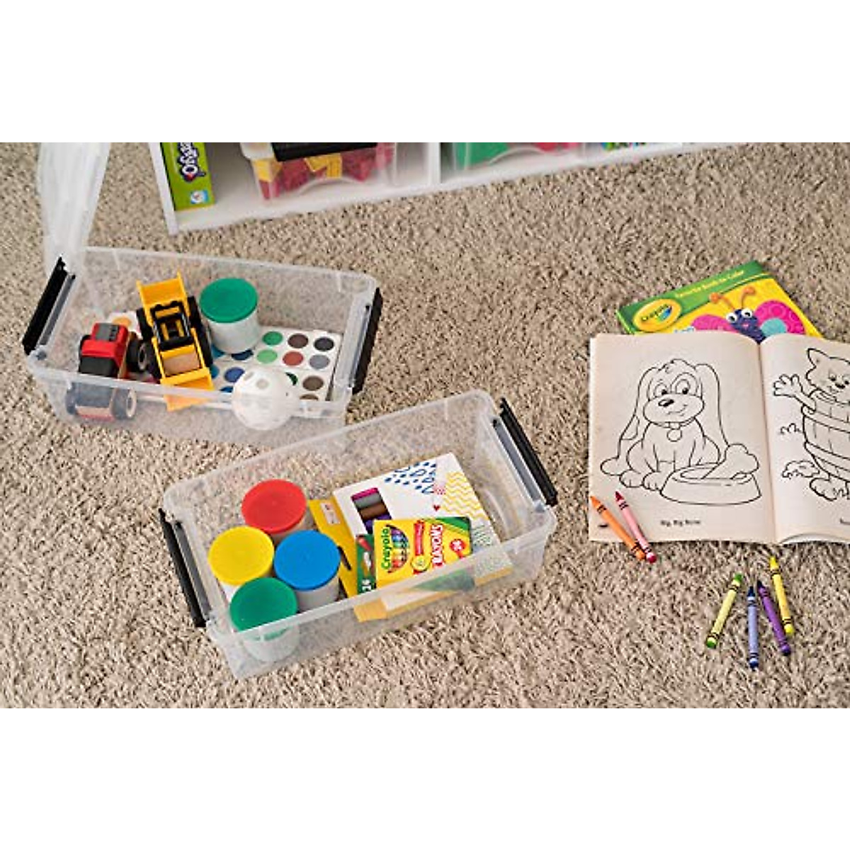 IRIS USA TB-35 5 Quart Stack & Pull Box, Clear, 10 Pack & USA CNL-5 Storage Box, 5 Quart, Clear, 20 Pack