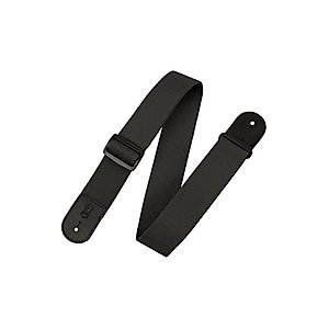 Levy's Leathers 2" Polypropylene Guitar Strap with Genuine Leather Ends and Tri-glide Adjustment; Black (M8POLY-BLK)