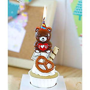 Cartoon Hug Bear Candle Set,Cute Mini Bear and I Love You Funny Baby Kids Children Happy Birthday Candles,Party Supplies,Cake Decoration