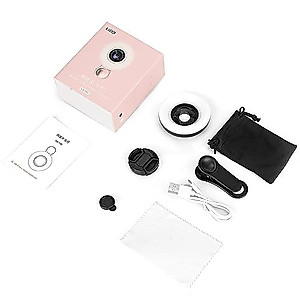 15X Macro Lens Mobile Phone HD Camera Lens with LED Ring Flash Light Smartphone Selfie Live Lamp Fill Light