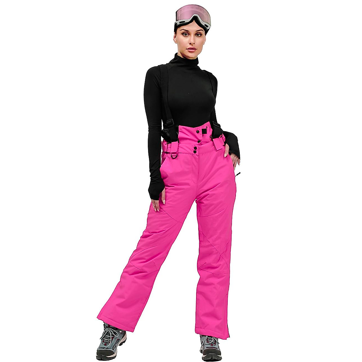 Women's Detachable Ski Bib Pants Ladies Outdoor Windproof Waterproof Snow Pants Waterproof and Breathable,style4 S