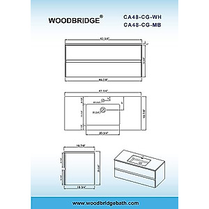WOODBRIDGE CA48-CG-WH Vanity, 48", Grey with White Top