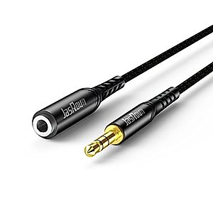 JasRoum 3.5mm Extension Cable, Headphone Extender Cord 6 FT Male to Female 3.5 mm Aux Headset Extension Audio Cables for Earphone iPhone iPad Smartphone Tablets Media Players